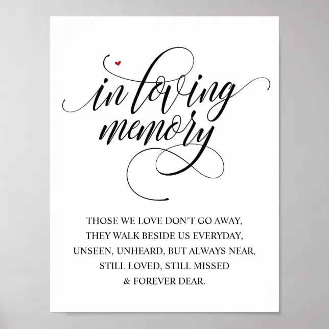 Rustic Elegant Wedding Memorial Table Sign v2 | Zazzle