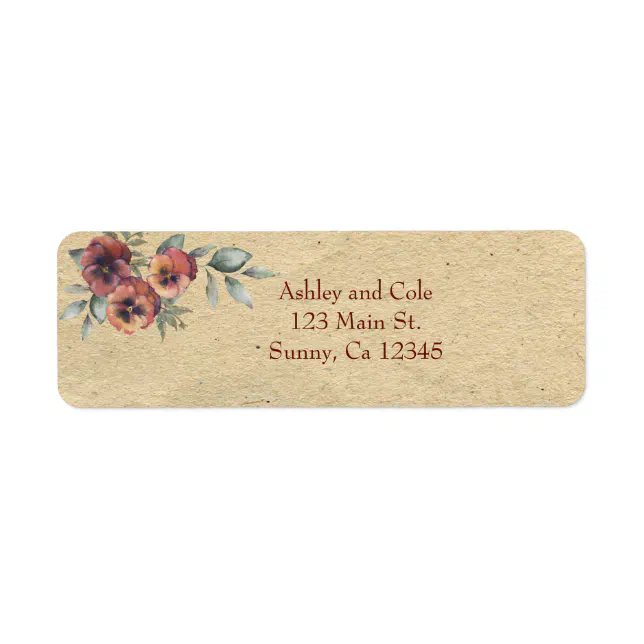 Rustic Elegant Wedding Return Address Labels | Zazzle