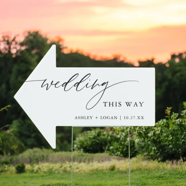 Rustic Elegant Wedding This Way Wedding Arrow Sign | Zazzle
