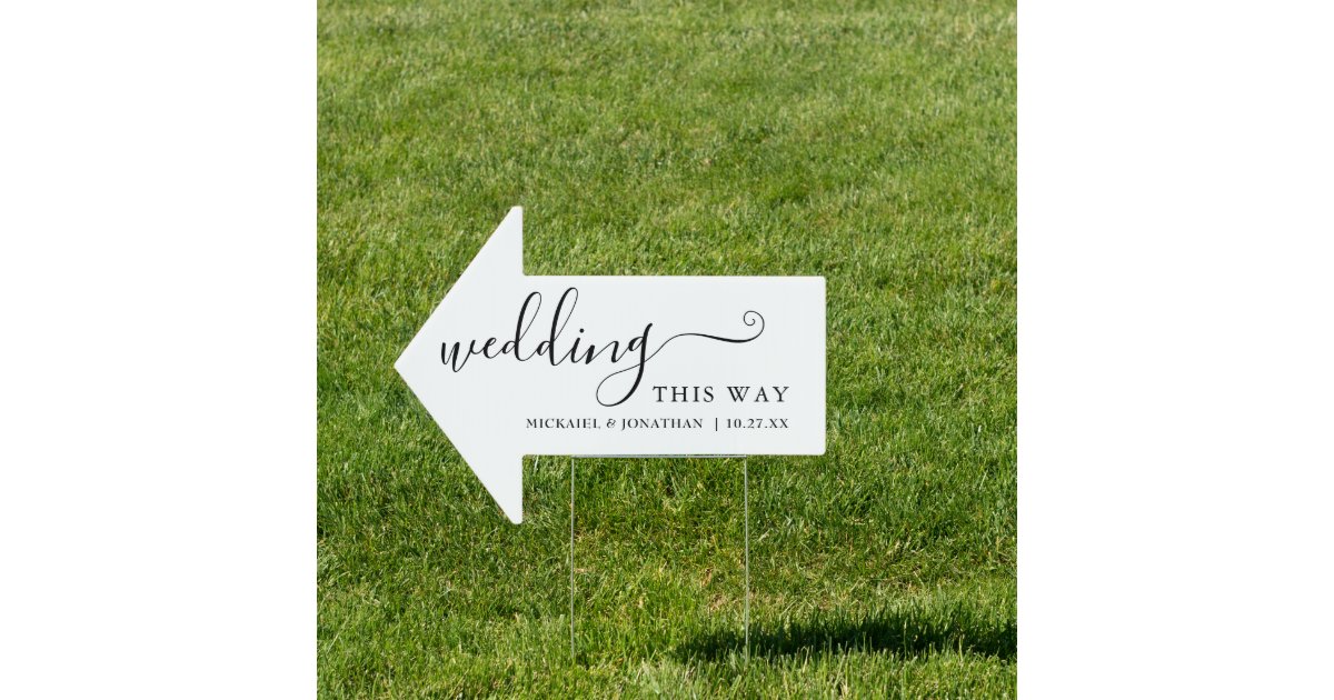 Rustic Elegant Wedding This Way Wedding Arrow Sign | Zazzle