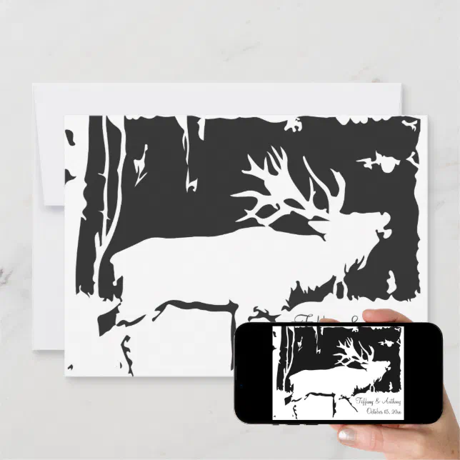 Rustic Elk Hunting Theme Wedding Invitations | Zazzle