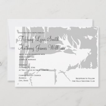 Rustic Elk Hunting Theme Wedding Invitations | Zazzle
