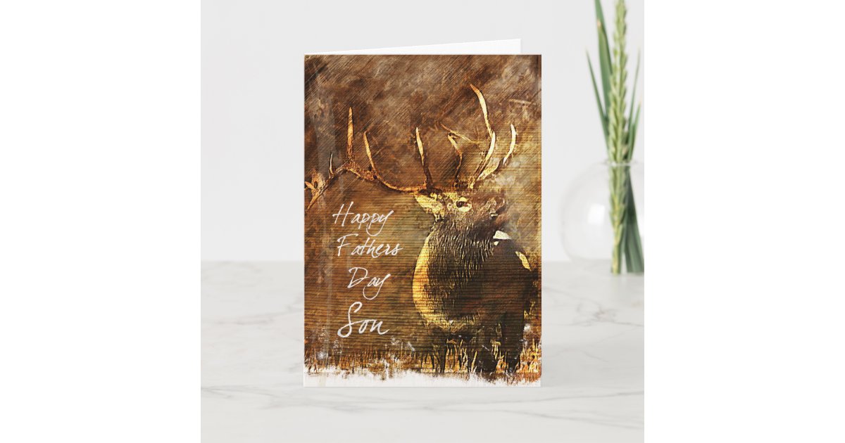Rustic Elk Sons Father's Day Card | Zazzle