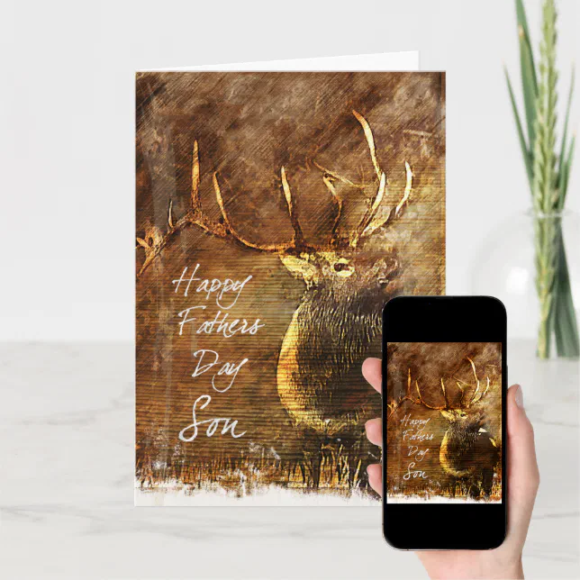 Rustic Elk Sons Father's Day Card | Zazzle
