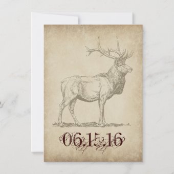 Rustic Elk Wildlife Hunting Wedding Invitations | Zazzle