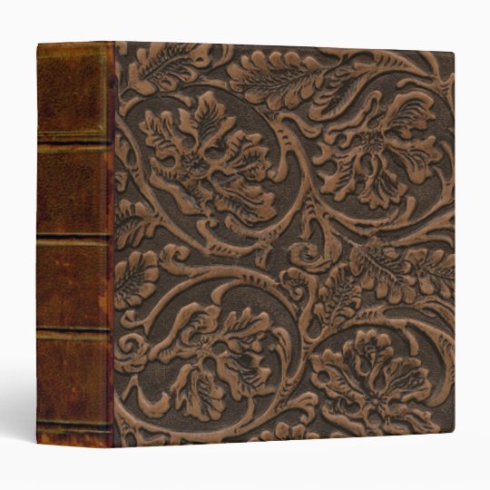 Rustic Embossed Leather 3 Ring Binder | Zazzle.com