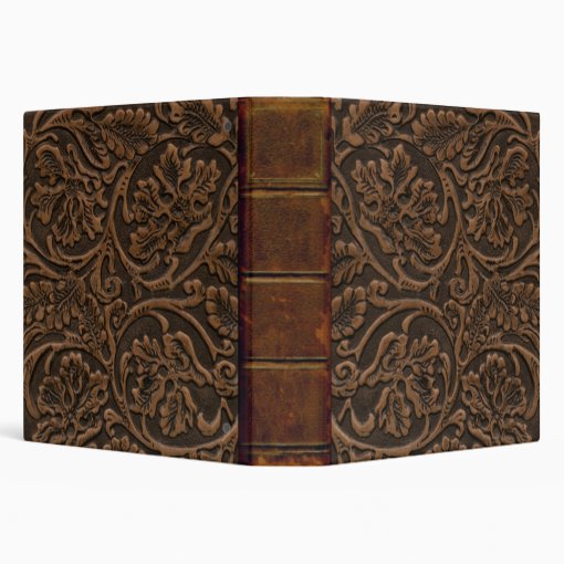 Rustic Embossed Leather 3 Ring Binder | Zazzle