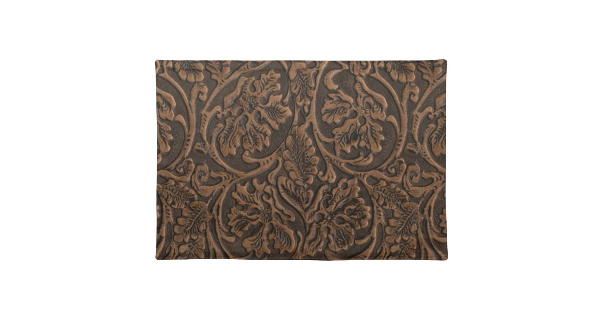 Rustic Embossed Leather Placemat | Zazzle