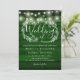 Rustic Emerald Green String Lights Photo Wedding Invitation | Zazzle