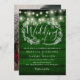 Rustic Emerald Green String Lights Photo Wedding Invitation | Zazzle