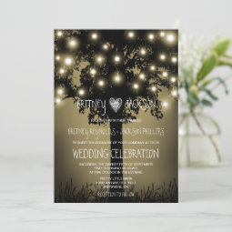 Rustic Enchanted Oak Tree Wedding Invitations | Zazzle