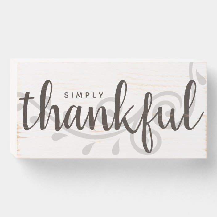 Rustic Encouragement Simply Thankful Foliage Wooden Box Sign | Zazzle.com