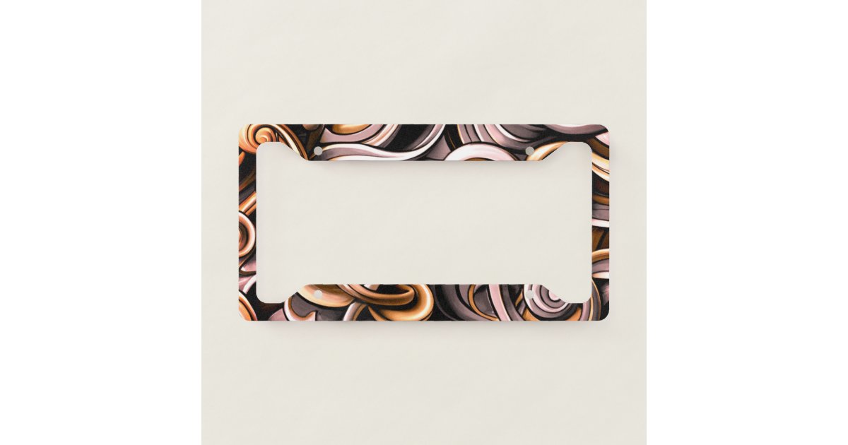 Rustic Energy Swirls License Plate Frame | Zazzle