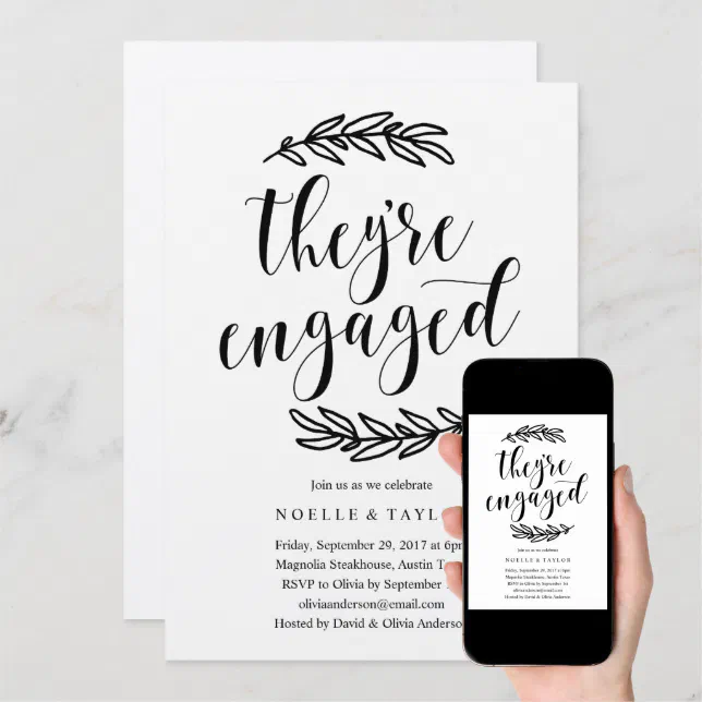 Rustic Engagement Party Dinner Invitation | Zazzle