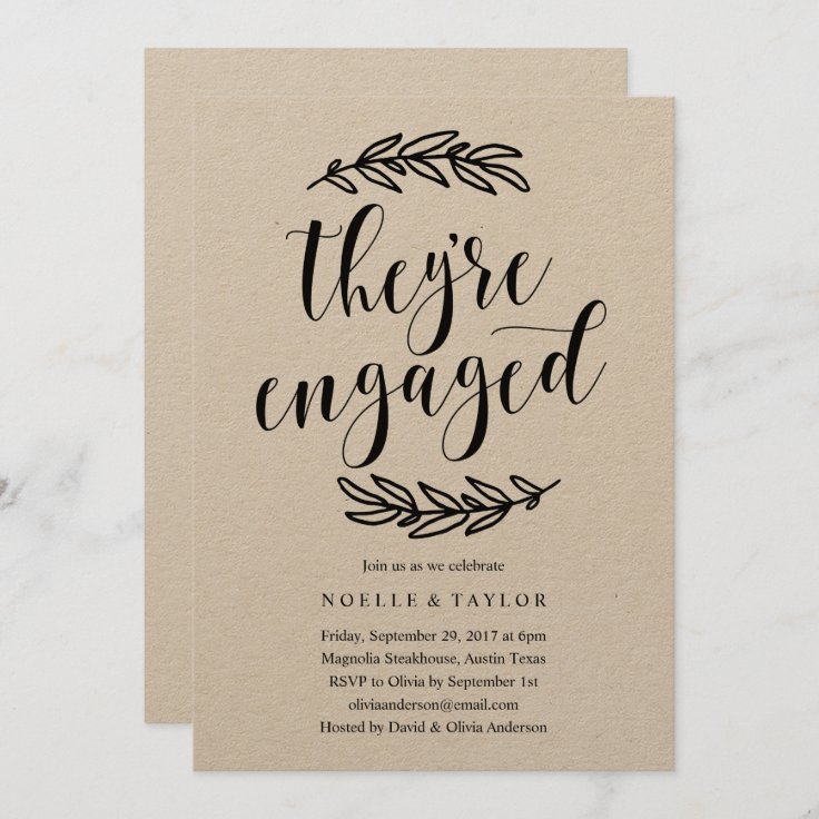 Rustic Engagement Party Dinner Invitation | Zazzle
