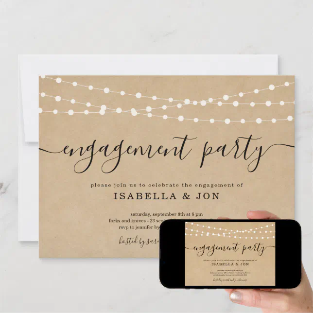 Rustic Engagement Party Invitation | Zazzle