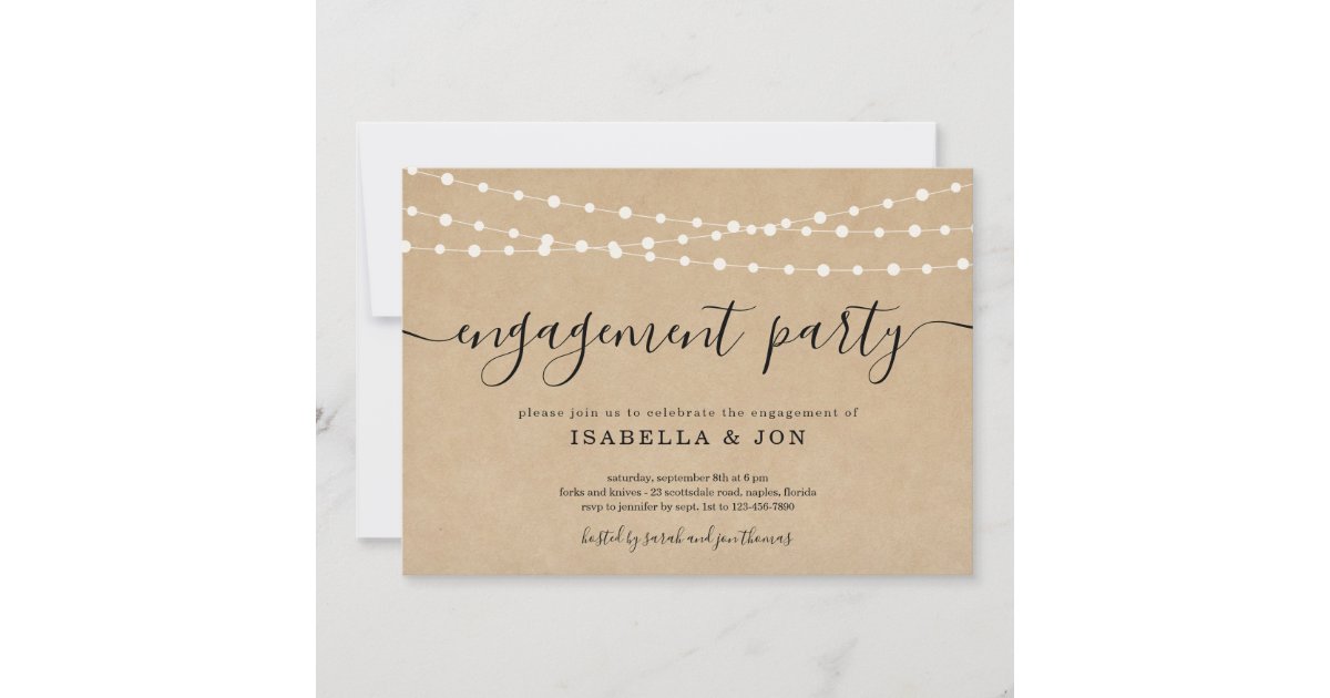 Rustic Engagement Party Invitation | Zazzle