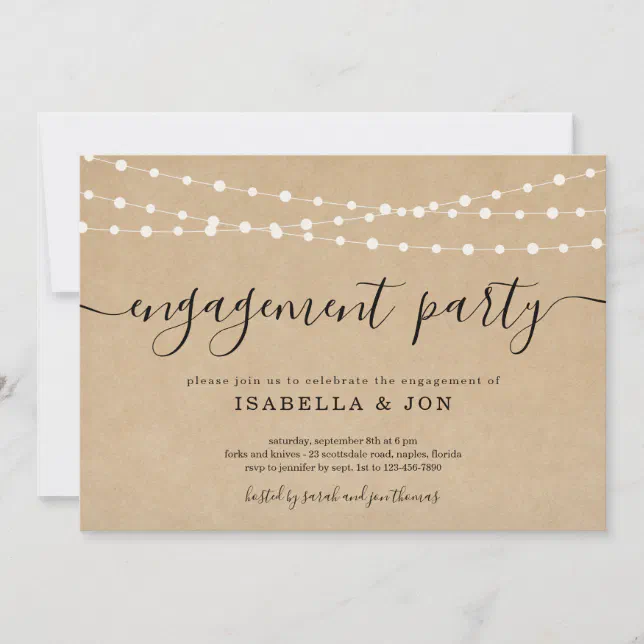 Rustic Engagement Party Invitation | Zazzle