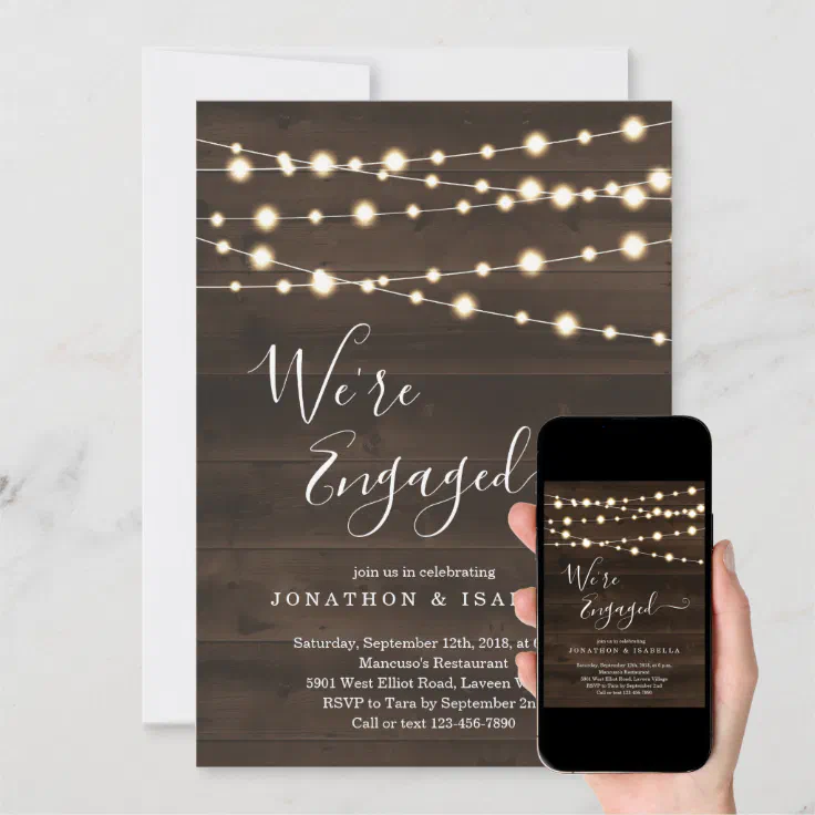 Rustic Engagement Party Invitation | Zazzle