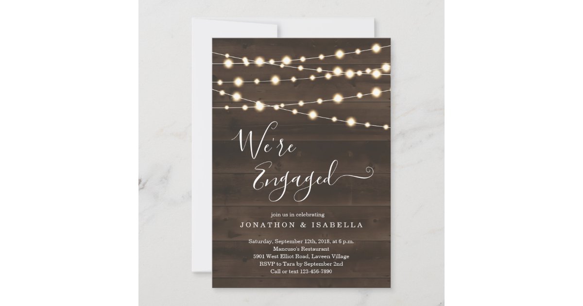 Rustic Engagement Party Invitation | Zazzle