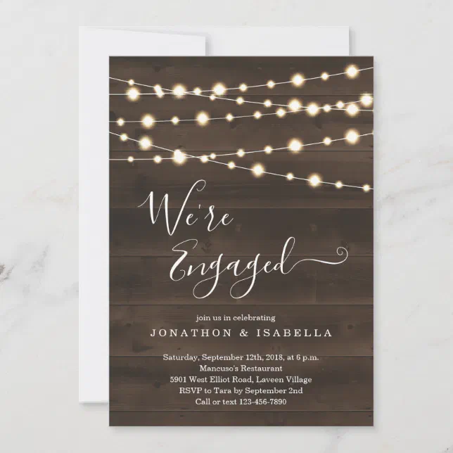 Rustic Engagement Party Invitation | Zazzle