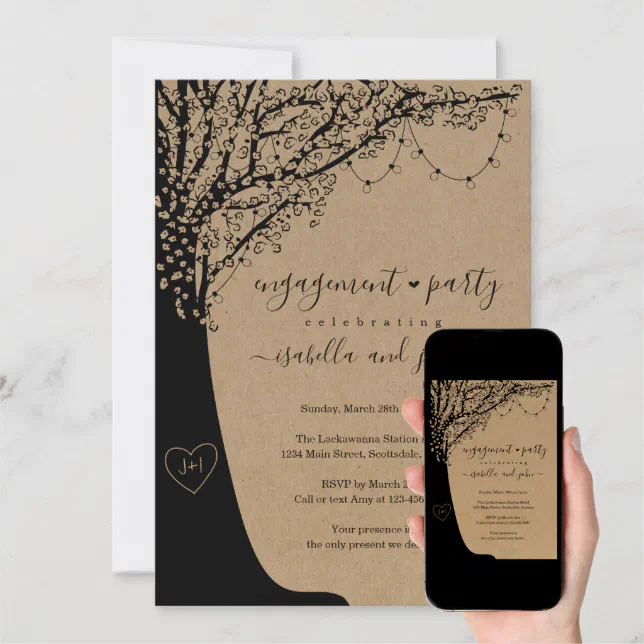 Rustic Engagement Party Invitation | Zazzle