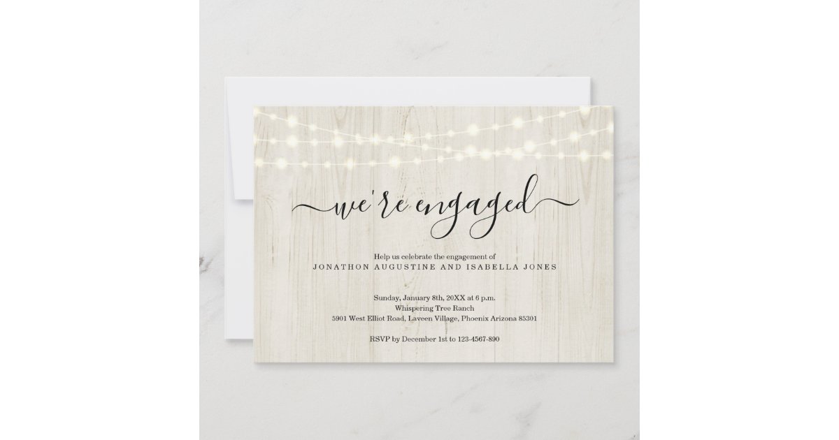 Rustic Engagement Party Invitation | Zazzle