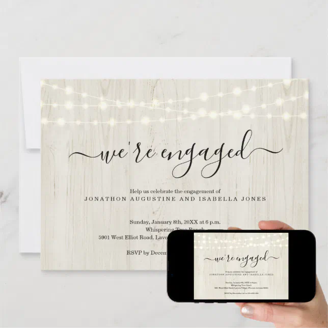 Rustic Engagement Party Invitation | Zazzle