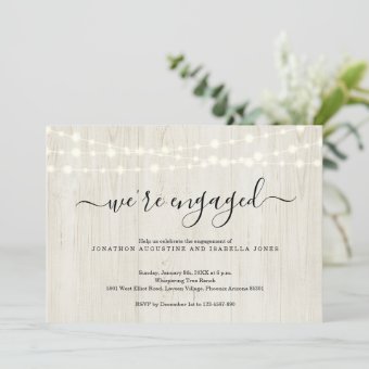 Rustic Engagement Party Invitation | Zazzle