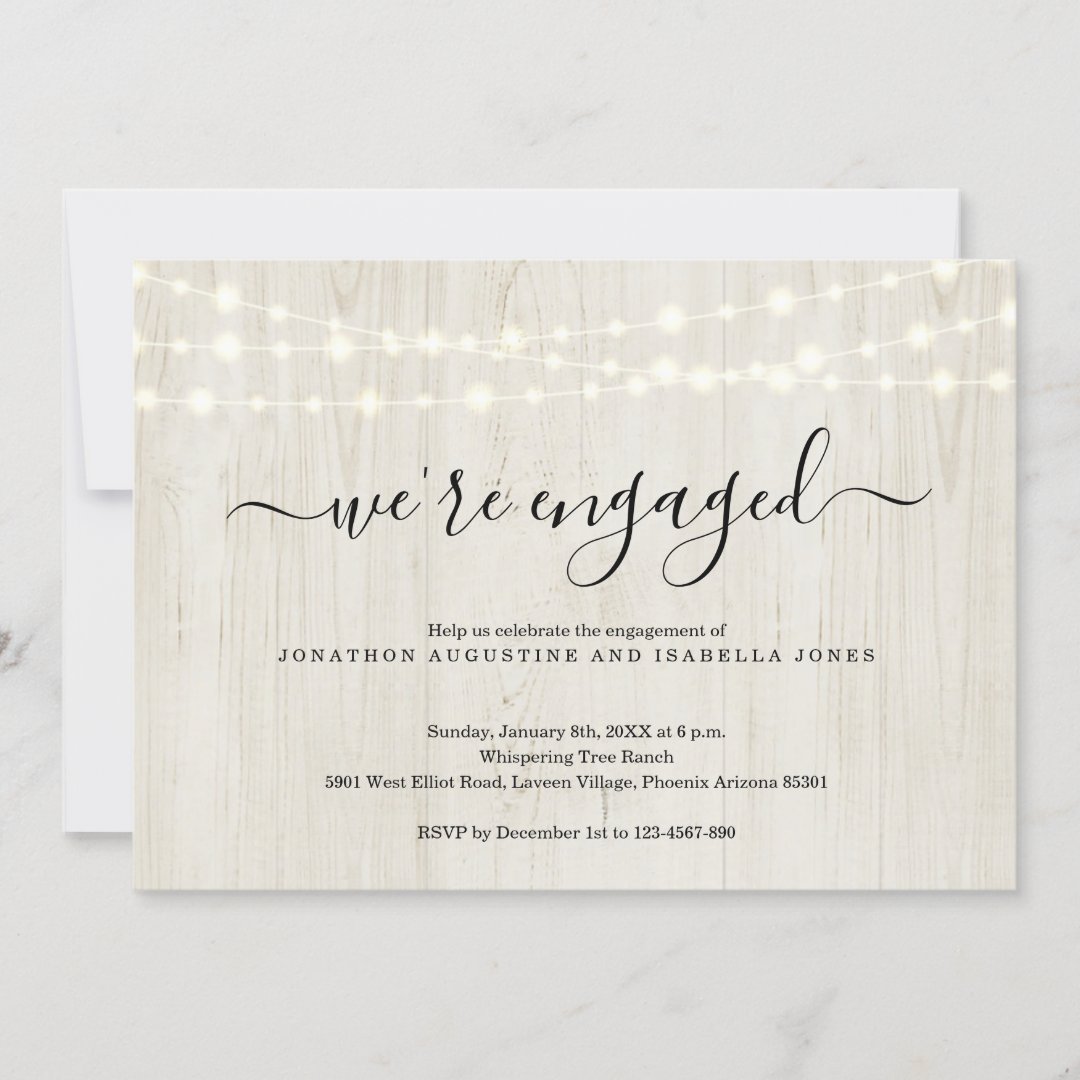 Rustic Engagement Party Invitation | Zazzle