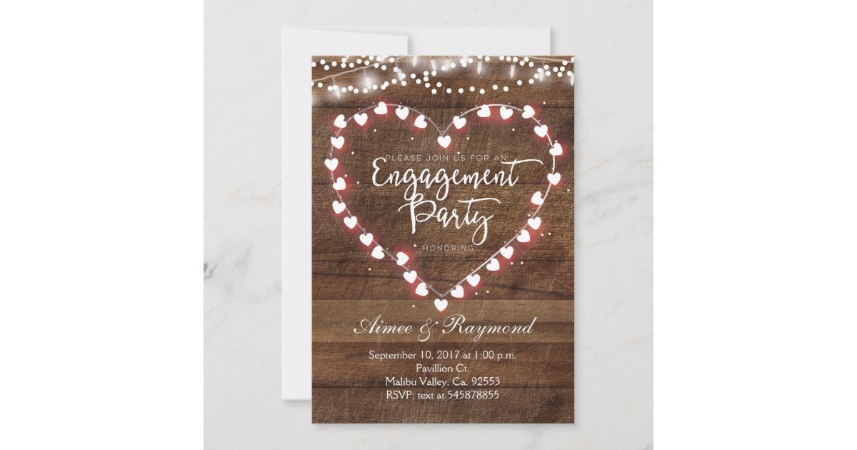 Rustic Engagement Party Invitation | Zazzle