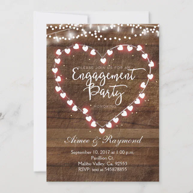 Rustic Engagement Party Invitation | Zazzle