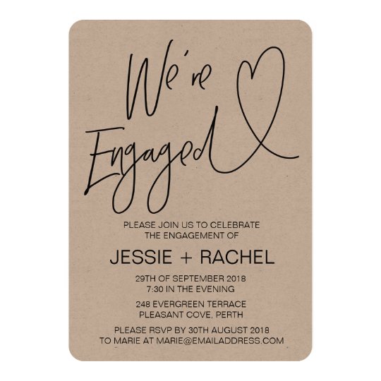 Rustic Engagement Party Invitation We're Engaged | Zazzle.com