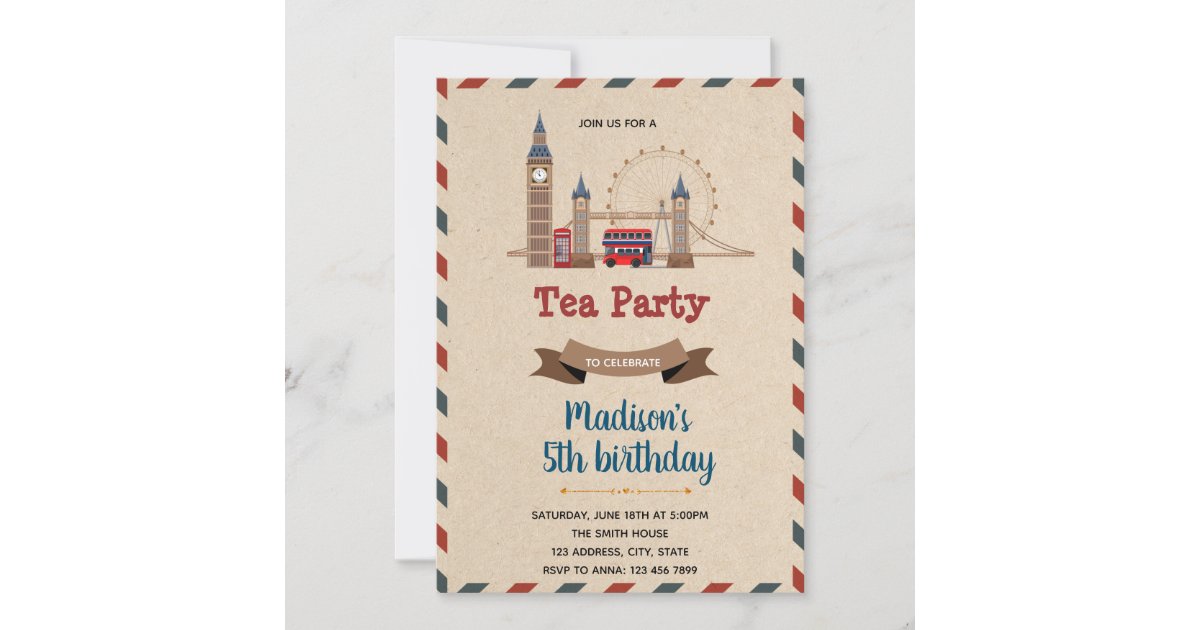Rustic english theme birthday party invitation | Zazzle