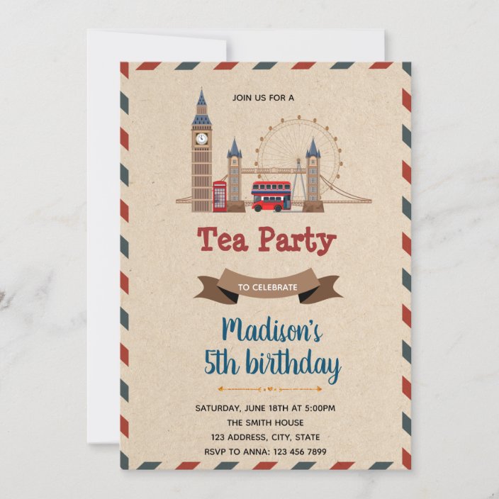 Rustic english theme birthday party invitation | Zazzle.com