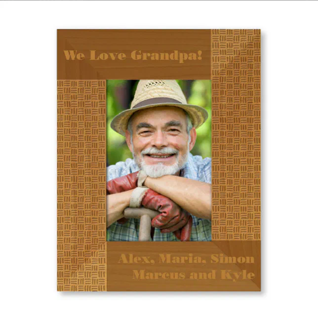 Rustic Engraved 9x7 Wooden Picture Frame | Zazzle