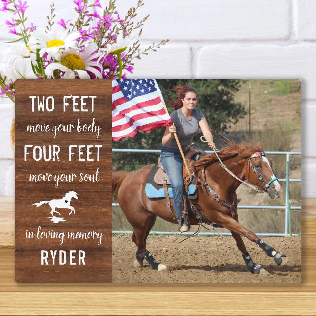 Rustic Equine Remembrance Keepsake Horse Memorial Plaque | Zazzle