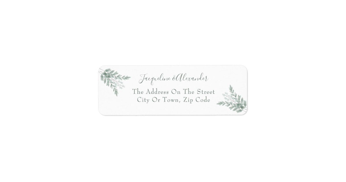 Rustic Eucalyptus Calligraphy Wedding Label | Zazzle