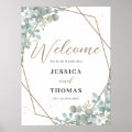 Rustic Eucalyptus Foliage Wedding Welcome Poster | Zazzle