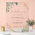 Rustic Eucalyptus & Gold Wedding Welcome Acrylic Sign | Zazzle