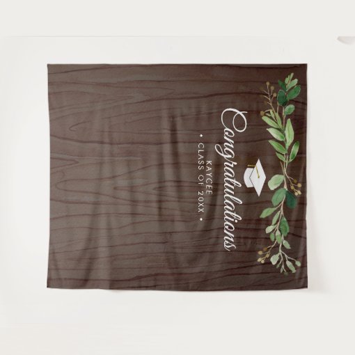 Rustic Eucalyptus Graduation Photo Backdrop | Zazzle