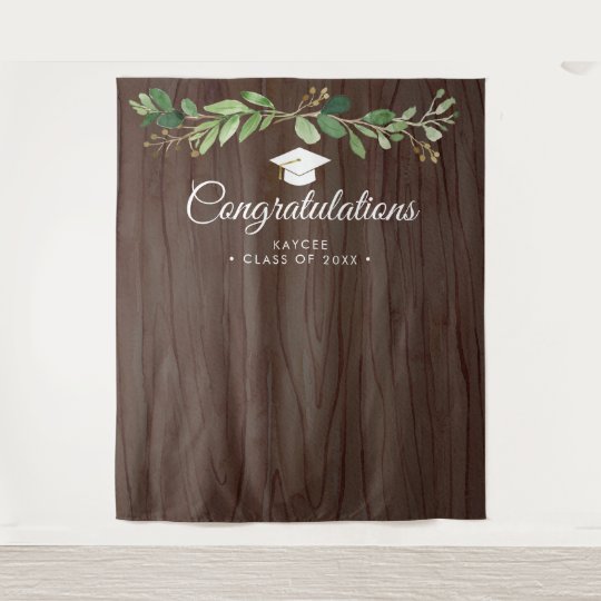 Rustic Eucalyptus Graduation Photo Backdrop | Zazzle.com