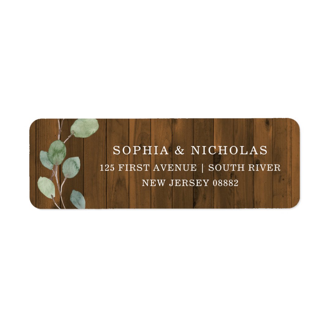 Rustic Eucalyptus Greenery | Wedding Label | Zazzle