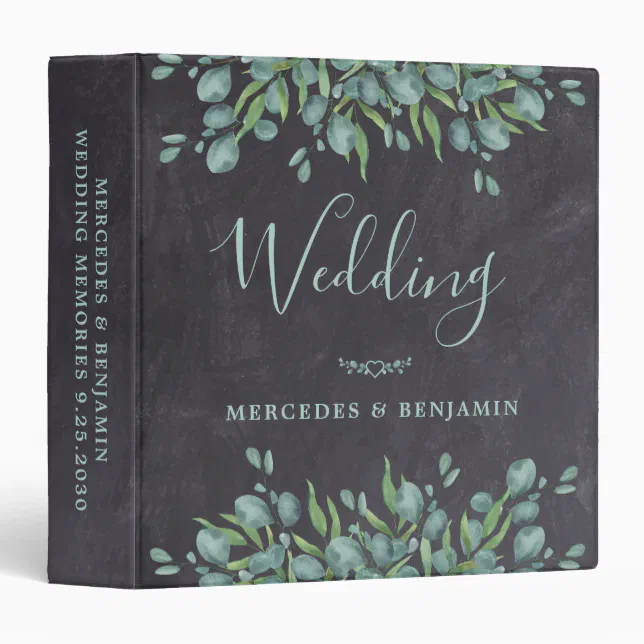 Rustic Eucalyptus Greenery Wedding Photo Album 3 Ring Binder | Zazzle