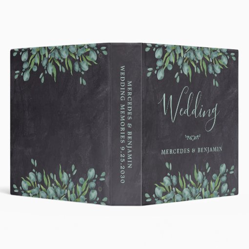 Rustic Eucalyptus Greenery Wedding Photo Album 3 Ring Binder | Zazzle