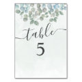 Rustic Eucalyptus Greenery Wedding Table Number | Zazzle