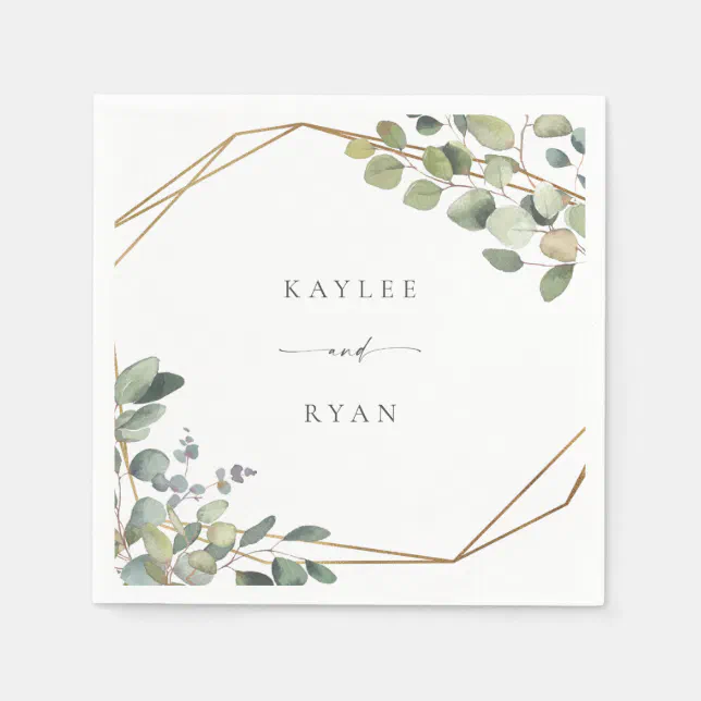 Rustic Eucalyptus Name Napkins | Zazzle