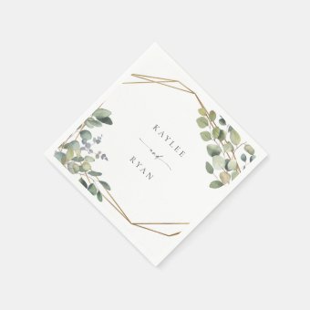 Rustic Eucalyptus Name Napkins | Zazzle