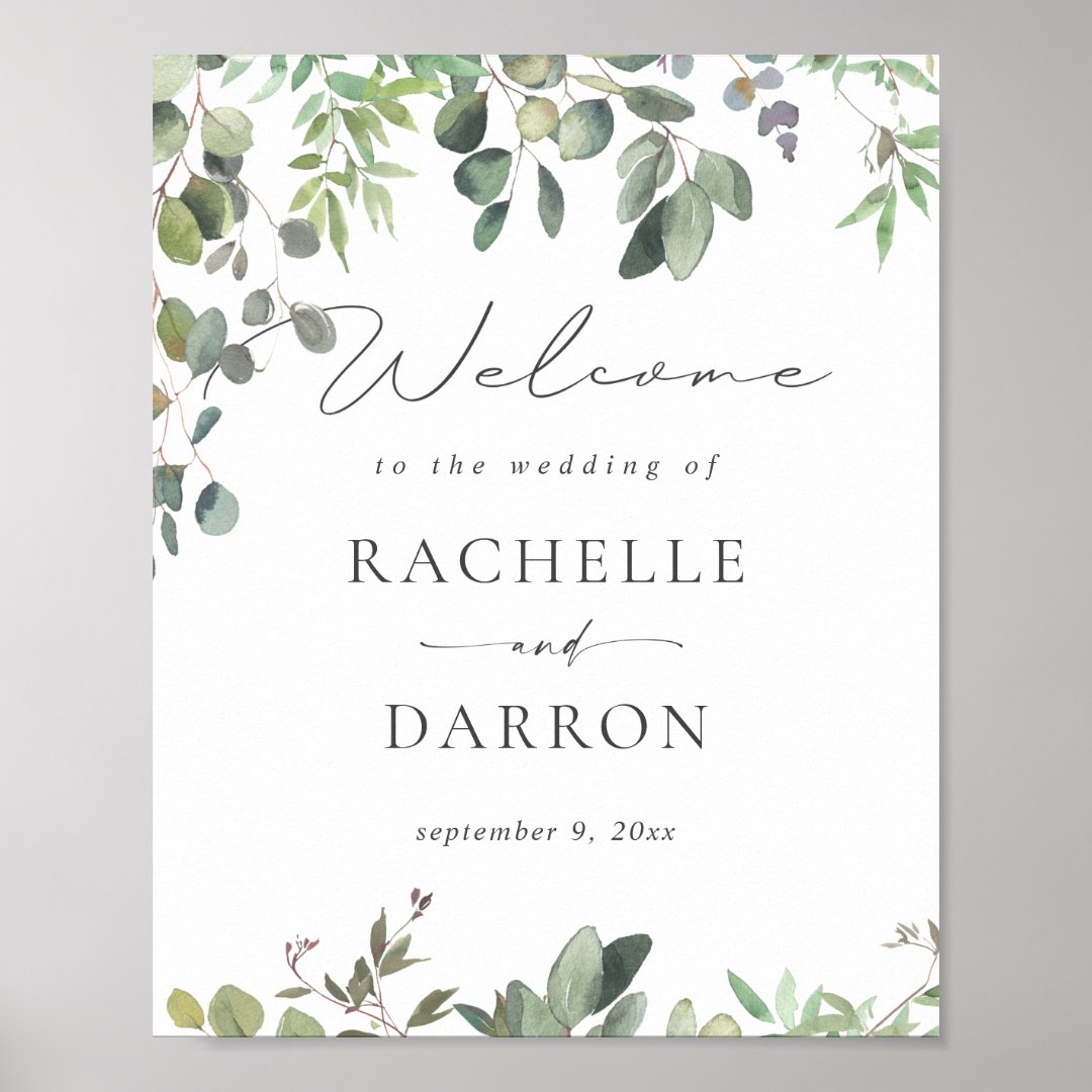 Rustic Eucalyptus Welcome Sign | Zazzle