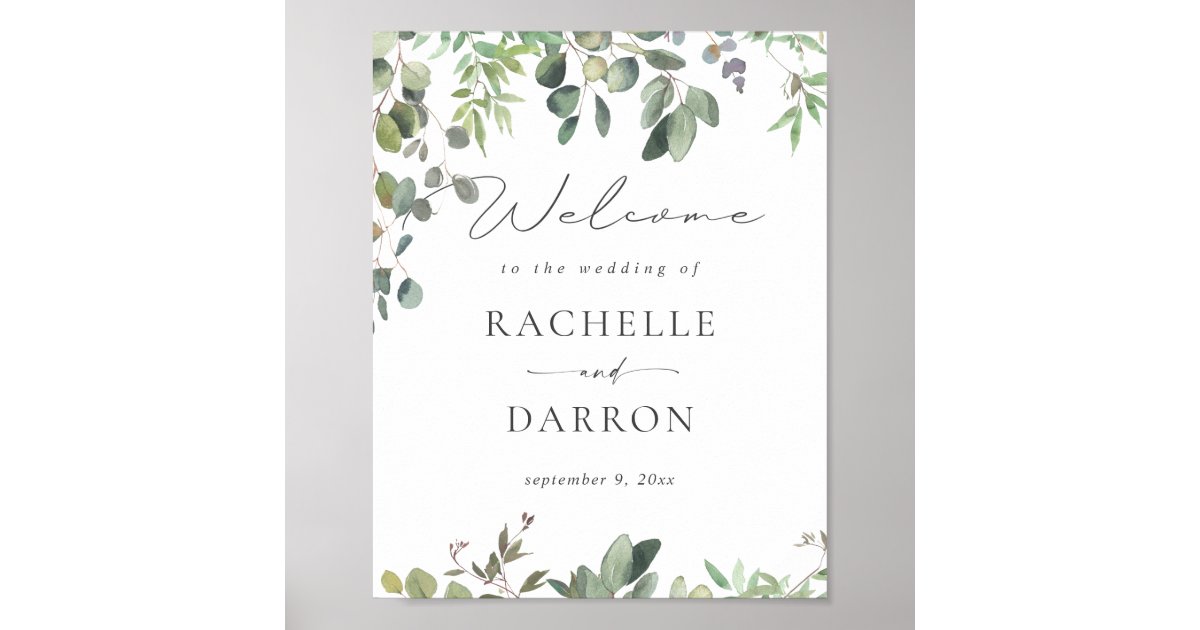Rustic Eucalyptus Welcome Sign | Zazzle